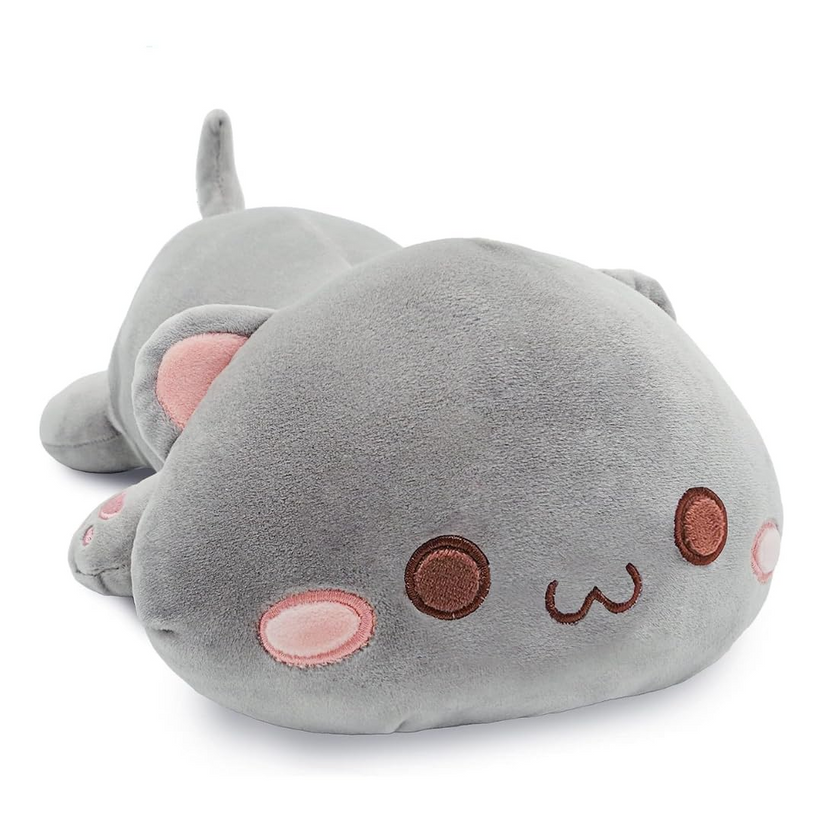 SLEEPY GREY CAT PLUSH TOY – TechMax